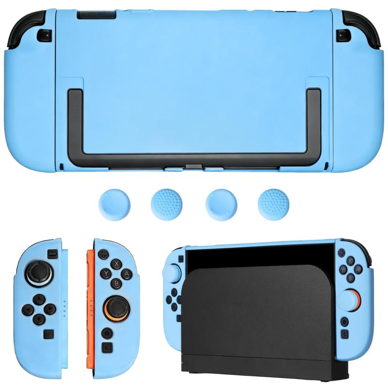 JYXETOV Switch 2 カバー 対応、分体式、ドック対応、ゲーム機のスタンドは展開できる【専用設計】プロの設計により、この分割保護カバーは充電用ベースと完全に互換性があり、グリップは通常どおり取り外すことができ、ゲームコンソール自...