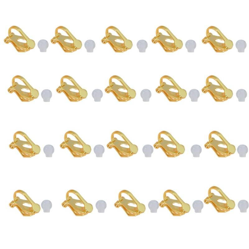 CXINCFBFUSH イヤリング パーツ イヤリングパーツ クリップ式 丸皿タイプ 10ペア20個 カン付き シリコンカバー付き ゴールド1、仕様：セット内容：クリップ式丸皿タイプ20個（10ペア）　シリコンカバー：20個2、素材：真鍮、...