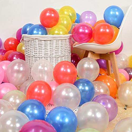 BTZO バルーン ゴム風船 飾り付け 100個入 10インチ 丸 ラテックス メタリック パール パステルカラー 飾り 誕生日 結婚式 イベント 開店 パーティー 運動会 お祭り バルーンアート ミックスポピュラーなラウンド風船100個入...
