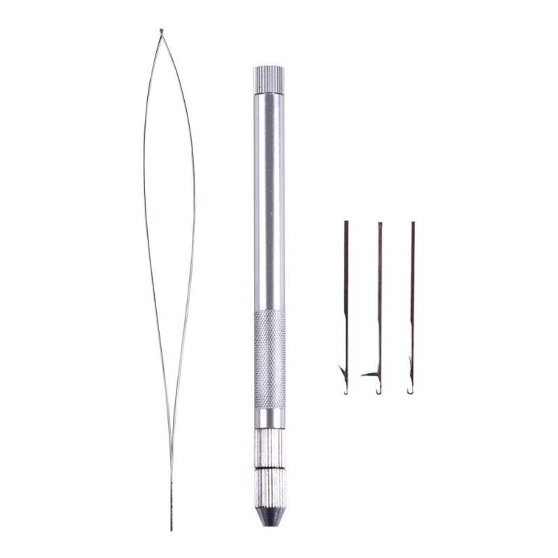 3本 のレースウィッグ 編み針+1本のアルミホルダー+1本ループニードル ヘアエクステンションツール ウィッグ かぎ針ヘアエクステンションツール3本 のウィッグ 編み針+1本のアルミホルダー+1本ループニードル材質：アルミ製ホルダーの長さは...