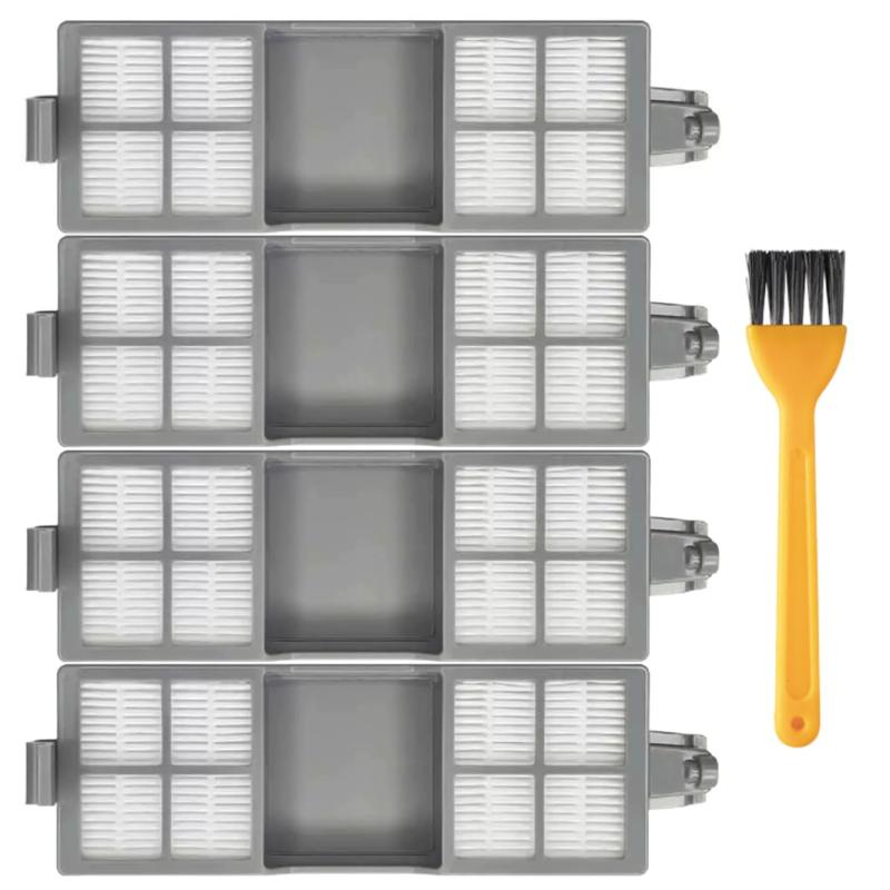 Roomba 205 DustCompactor コンボロボット掃除機対応 フィルター交換部品 4個セット＋クリーニングブラシ付き 互換アクセサリー【対応機種】:Roomba 205 DustCompactor コンボロボット掃除機対応。純...