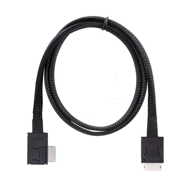 chenyang SFF-8611 ケーブル OCuLink PCIe PCI-Express 4.0 SFF-8611 4i オス - SFF-8611 オス 90度 左角度 データ延長ケーブル 50cm1)このOCuLinkケーブルは、...