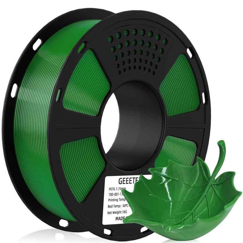 GEEETECH PETG フィラメント3Dプリンター フィラメント PETG 造形材料 寸法精度+/- 0.02 mm 正味量1KG 樹脂材料 1.75mm径 緑/グリーン【丈夫で耐久性に優れています】1.75mm の PETG フィラメ...