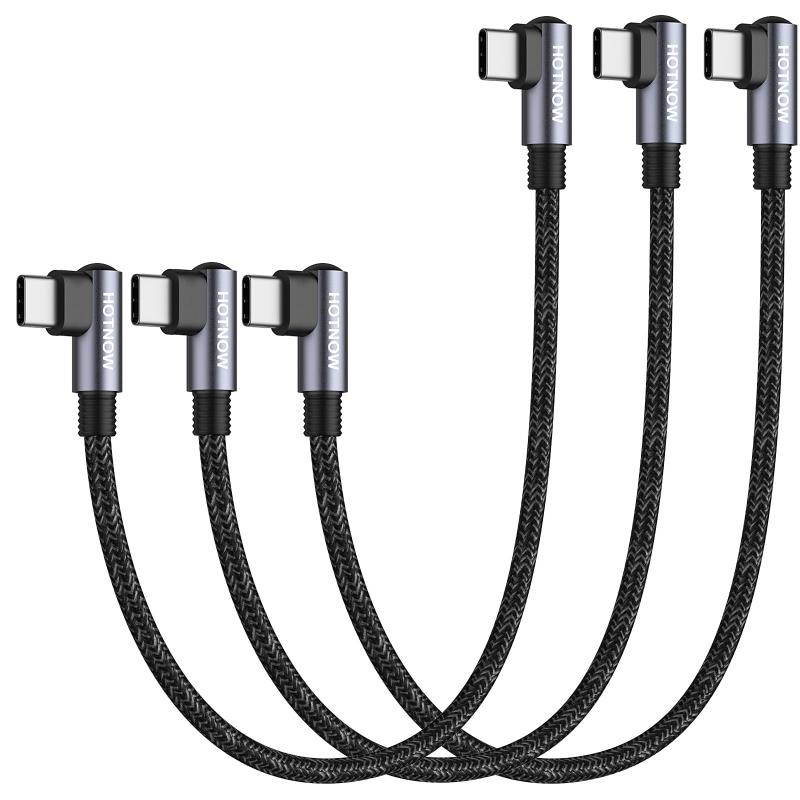 HOTNOW 短いUSB CからUSB Cケーブル 30cm 3本， 直角0.3 m PD 65 W USB 2.0急速充電ケーブルは、USBC携帯電話や機器に適しています【USB CからUSB Cケーブル】これはUSB CからU SB C...