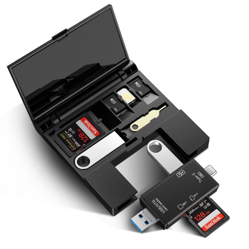 【2026業界注目 l カードリーダー】 OOOUSE iphone SDカードリーダー タイプc/type-c/usb SDカード収納ボックス型 USB3.0/Type-C/Micro USB 3in1 ポート対応 多機能・高速度転送 ス...