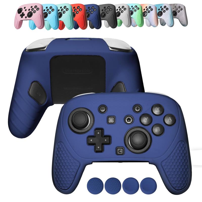 JYXETOV Switch2 Proコントローラー カバー 対応、シリコン製保護ケース、滑り止め、サムスティックキャップ4個付属 両面印刷パターン【あるアクセサリー付属】柔らかいキャップはグリップ力と操作性を向上させ。さらに、Switch...