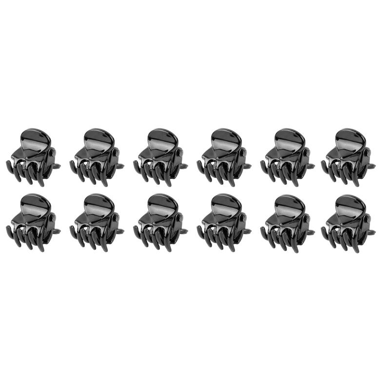 ミニヘアクリップセット 12個セット かわいいヘアアクセサリー シンプルヘアアクセサリー (ブラック)【パッケージ内容】ミニヘアピン×12 個、サイズ:約 1.5×1.5cm。 前髪用の小さなヘアピン。【素材】ミニヘアピンは高品質で耐久性の...