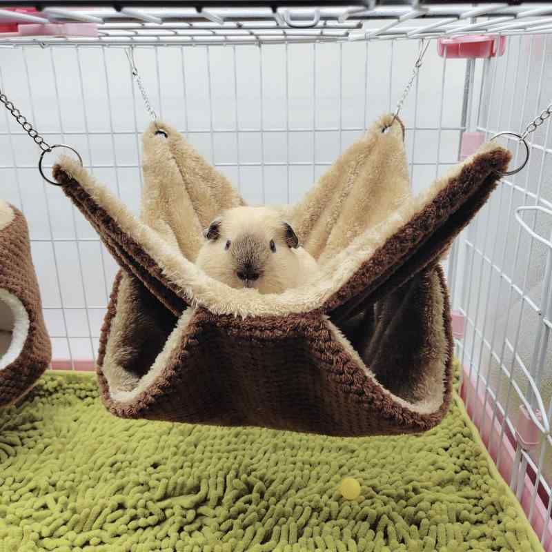 [GIIPET]ハムスター ベッド 冬 うさぎ ハウス ふわふわ あったか 柔らかい フェレット、チンチラ、ハリネズミ デグー ドーム型 ベッド ハウス 小屋 寝床 隠れ家 休憩所 遊び場 暖かい巣 洗える【サイズ】ハンモック：S：20×2...