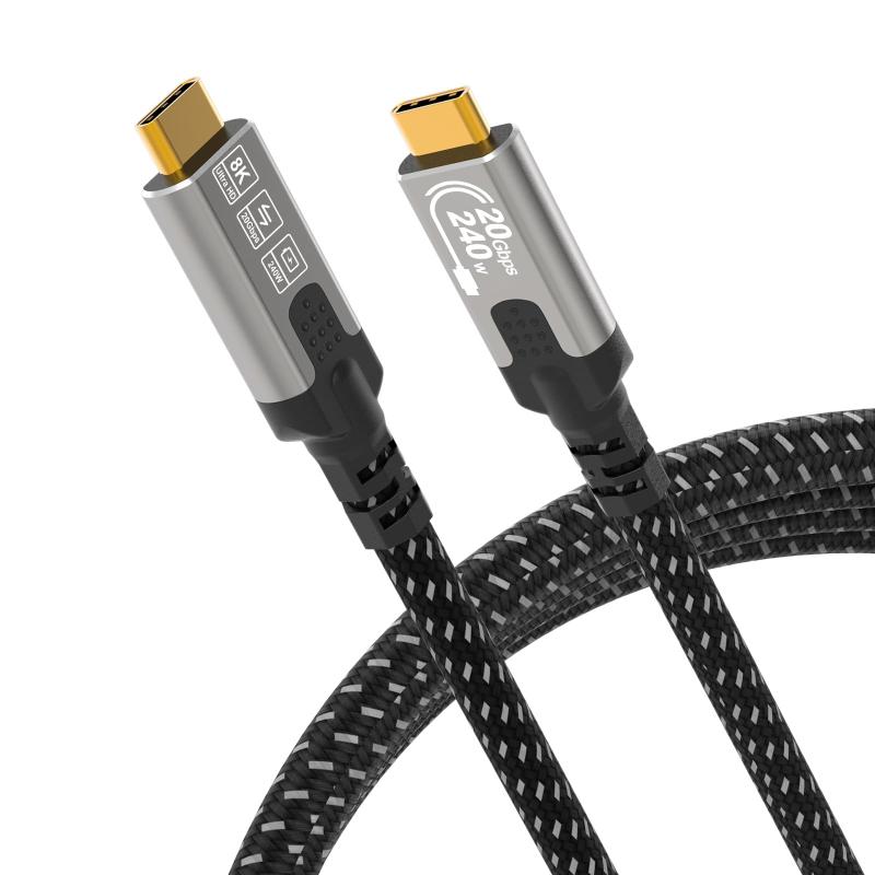 CABLAPTOP usb c ケーブル 2m usbc to usbc 3.2 Gen 2 ケーブル、4K@144Hz、8K@30Hz ビデオモニターディスプレイ、20Gbps データ転送、240W 高速充電、iPhone 17/16、G...