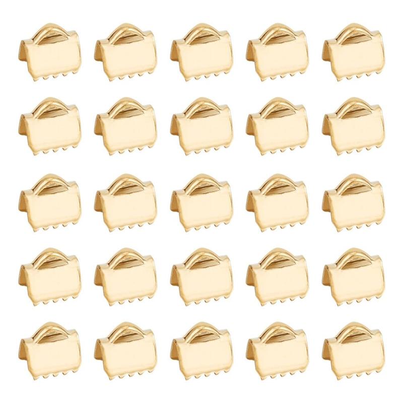 UNICRAFTALE ワニカン ワニ口 304ステンレス製リボンエンド 接続パーツ クリンプエンド 紐止め リボン留め具 紐留め カシメ エンドパーツ リボン止め