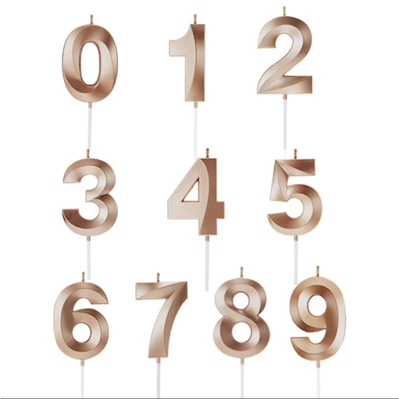 WFGKPXC バースデーキャンドル 誕生日 ロウソク 10個数字 バースデーキャンドル 3D 装飾 を祝う 高級 ろうそく おしゃれ スタイリッシ 記念日 ウエディングパーティー卒業パーティー(番号0-9)