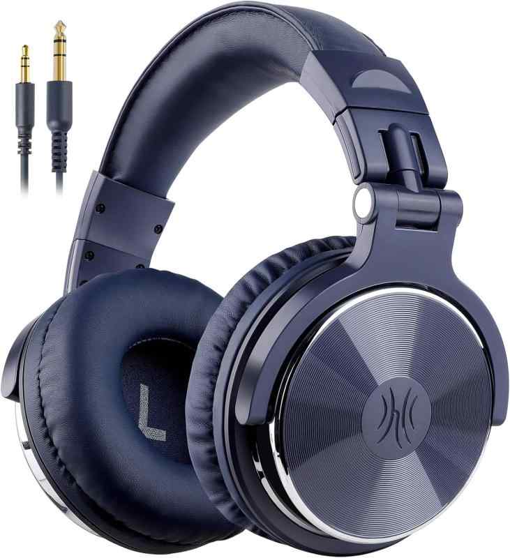 OneOdio Pro 10 ヘッドホン 有線 低音強化 DJ モニター ヘッドフォン 6.35 &amp; 3.5mmジャック 着脱式ケーブル ネイビー🎧【パワフルな高音質】高性能50mm径のドライバーを搭載し、自然で伸び...