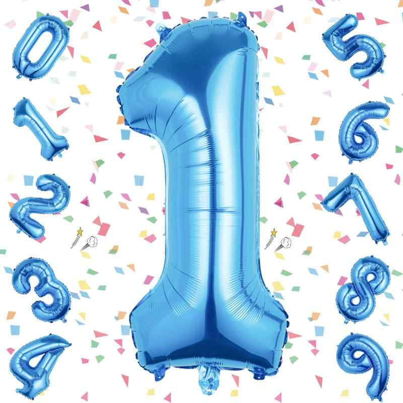 EXGOX 数字 バルーン 大きいブルー 誕生日 ナンバー 1アルミ風船 32インチ ハッピーバースデー パーティー 成人式 入学 卒業式 記念日 お祝い 飾り付け【華やかに演出】年に1度の特別なお誕生日に、ナンバーバルーンと一緒に写真を撮...
