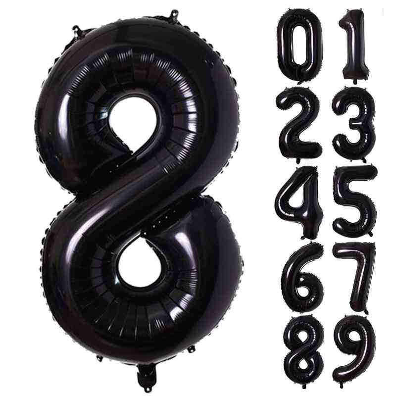 Lausatek バルーン アルミ風船 数字8 ナンバー 40インチ 大きい 誕生日 ハッピーバースデー 飾り付け ウェディング 記念日 パーティー 黒 約90cm ブラックナンバー8：約90cmのBigな数字バルーンです写真映えするので、...