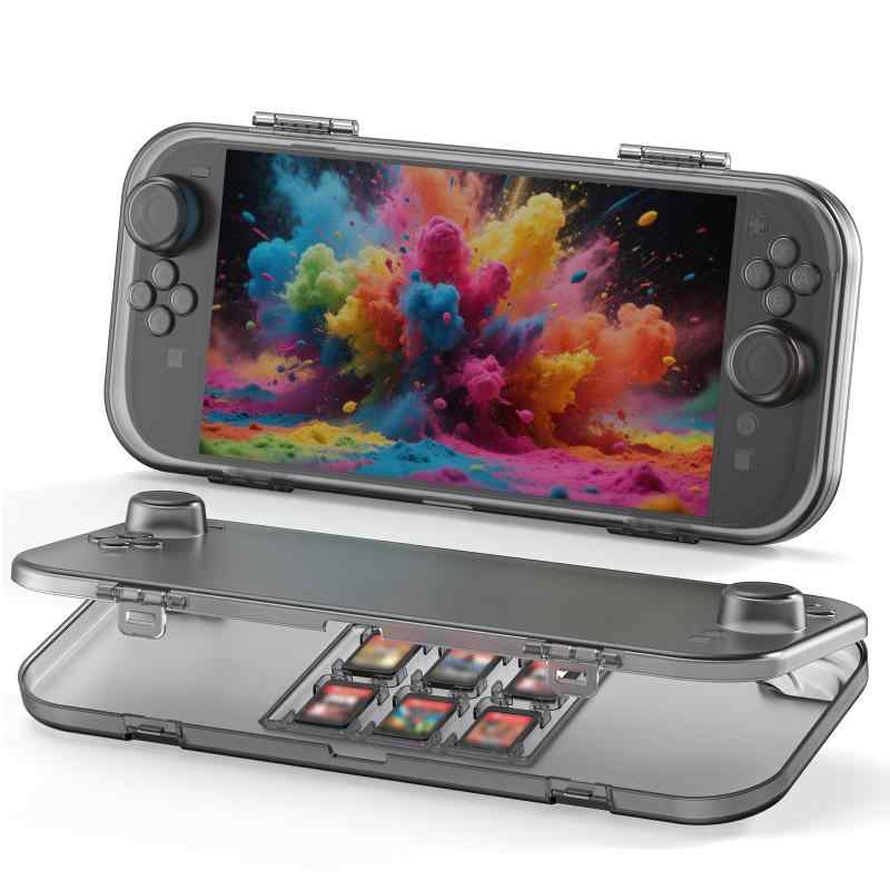 LVFAN Switch 2用 ケース 保護カバー スイッチ2 ケース 衝撃吸収 高耐久性 PC素材 6つのゲームカードスロット付き ポータブル収納ボックス nintendo Switch 2対応 ブラック【2025発売 Switch 2 ...
