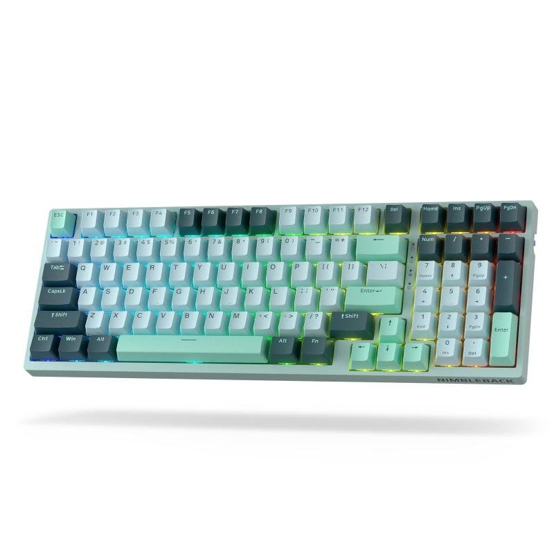 LTC Nimbleback NB981 95% ワイヤレス メカニカル キーボード、2.4G/BT/USB-C 有線 RGB 98 キー ゲーミング キーボード、3 層ダンパー、ホットスワップ PCB、ソフトウェア サポート、カスタム リ...