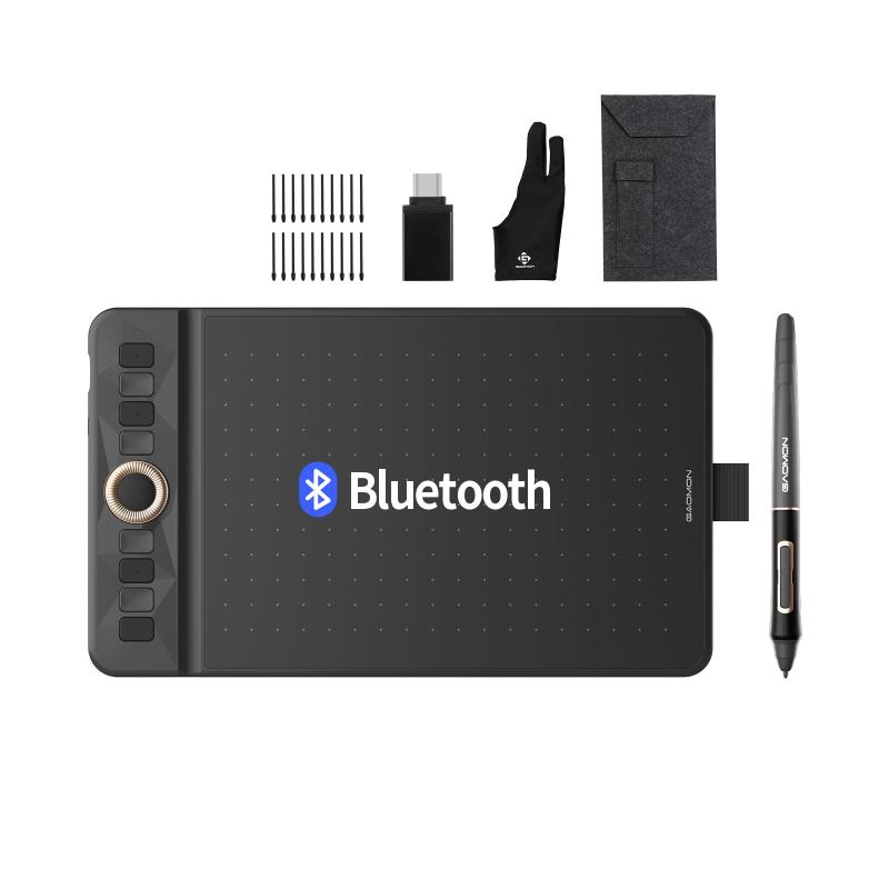 GAOMON ペンタブ 筆圧検知16384レベル 有線・無線両対応 傾き検出機能 Bluetooth接続対応 Windows/MacOS/Chrome OS/Linux対応 Androidスマホで使える iPhoneのIbisPaintに対...