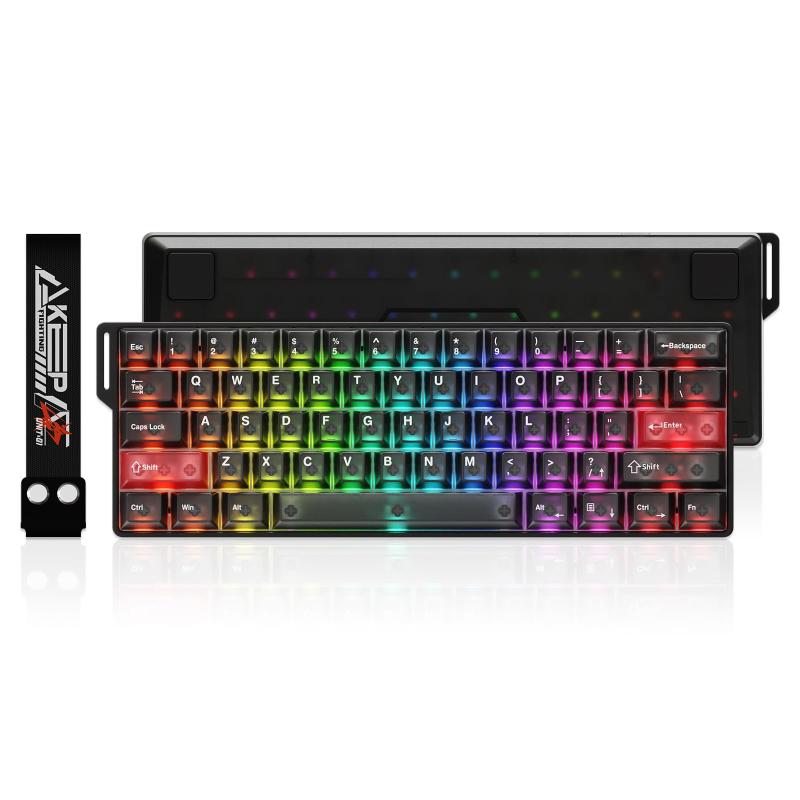 DAREU COOL60 半透明デザイン 0.01mm ラピッドトリガー対応 ゲーミングキーボード 有線8000hzポーリングレート 磁気スイッチ ホットスワップ SOCD対応 テンキーレス 60%英語配列 黒/ブラック【1年間【半透明キー...