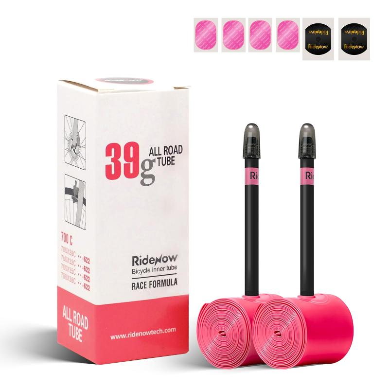 RideNow 自転車チューブ 2本セット 700C対応 18C-28C/18C-32C/28C-38C TPUチューブ 仏式バルブ 45mm/65mm/85mm 金属バルブ TPUバルブ ロードバイク用 軽量 耐パンク性 パッチ修理キット...