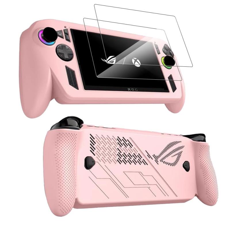 【MARR】For ROG Xbox ally/ROG Xbox ally X 用 ケース +スクリーンガラスフィルム*2 軽量 薄型 耐衝撃 防塵 防汚 擦れ防止 シリコーン素材 全面保護型 兼容 rog xbox ally/rog xb...