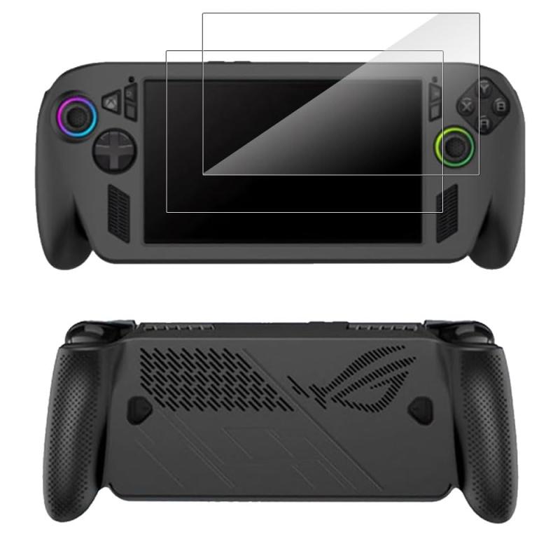 【MARR】For ROG Xbox ally/ROG Xbox ally X 用 ケース +スクリーンガラスフィルム*2 軽量 薄型 耐衝撃 防塵 防汚 擦れ防止 シリコーン素材 全面保護型 兼容 rog xbox ally/rog xb...