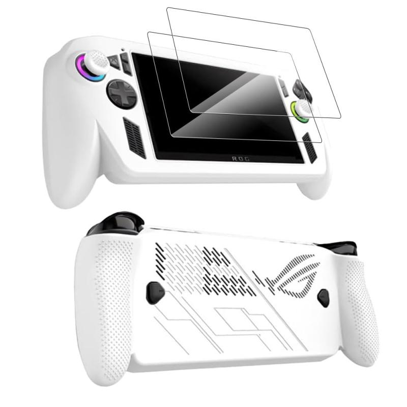 【MARR】For ROG Xbox ally/ROG Xbox ally X 用 ケース +スクリーンガラスフィルム*2 軽量 薄型 耐衝撃 防塵 防汚 擦れ防止 シリコーン素材 全面保護型 兼容 rog xbox ally/rog xb...