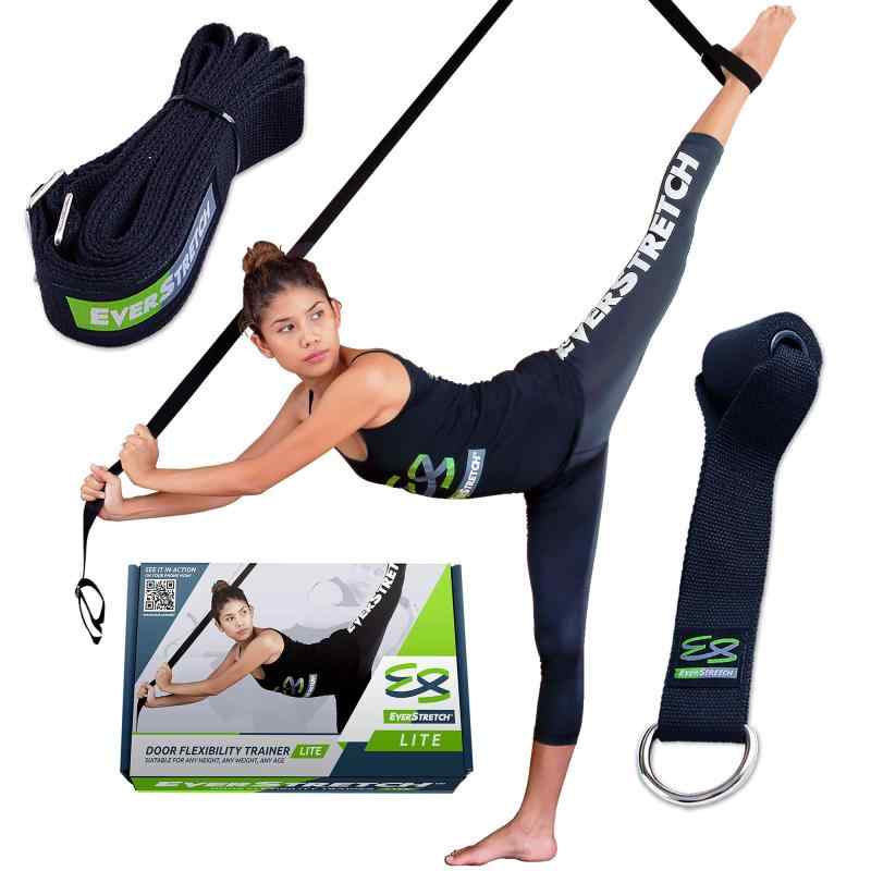 EverStretch 脚用ストレッチバンド: ドア掛け開脚トレーナーLITE :ストレッチ機器 バレエ、ダンス、MMA、テコンドー、体操などに。持ち運びにも便利。❤短期間で全開脚を達成。使いやすい柔軟ストラップにより、自然な体勢で脚の柔軟...