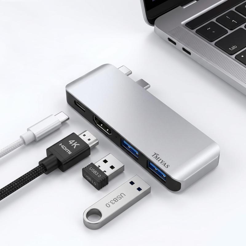 TMIYAS USB C ハブ 4in2 MacBook Neo/Pro/Air専用 直差し 一体型 4K HDMI 100W PD USB3.0x2【MacBook専用設計・安定した一体型フィット】MacBookの2つのType-Cポート...