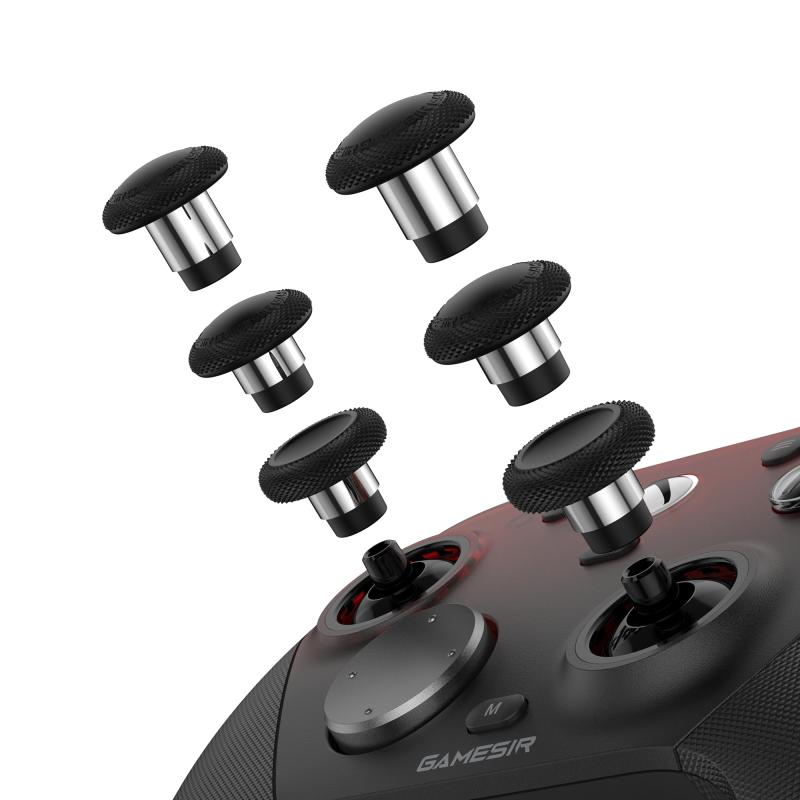 GameSir 着脱式スティックキャップ (G7 Pro /G7 Pro 8K/ Cyclone 2) 交換用 カスタムスティック 高さ・形状違い 3ペアセット スチールリング搭載 スムーズな操作感 ブラック【G7 Proシリーズ &amp...