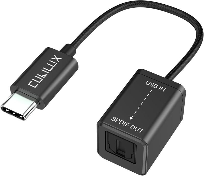 Cubilux USB C – SPDIF(TOSLINK) 光オーディオ変換アダプタ、Thunderbolt 4/3 -トスリンク変換器、タイプC - Optical ドングル、MacBook Mac Pro/Mini iMac、Wind...