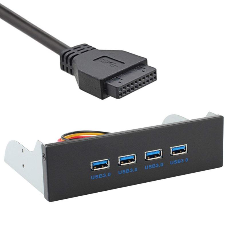 JSER 5.25CD-ROMベイ用のマザーボード20ピンコネクタケーブルへのUSB 3.0ハブ4ポートフロントパネルUSB 3.0 HUB 4ポートフロントパネルからマザーボード20ピンコネクタケーブル（5.25インチCD-ROMベイ用）...