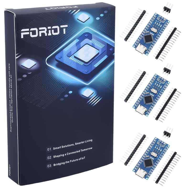 FORIOT 3個 NANO V3.0 CH340 Type-Cインターフェース ピンアウト未はんだの開発ボードモジュール接続が容易なType-Cインターフェース搭載の開発ボードモジュール。8アナログ入力： TX、RX、D2-D13、Chi...