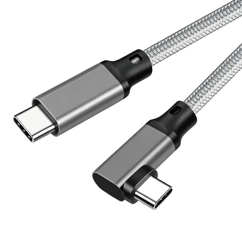 Type C to Type C ケーブル L字 1.5m Popolier 【20Gbps高速データ転送 /240W急速充電 PD対応 /8K@60Hz映像出力 】USB 3.2 Gen2x2 USB-C to USB-C ケーブル US...
