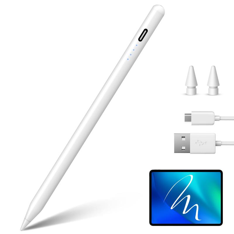 Digiroot iPad ペン タッチペン 2018-2026年iPad対応 アップルペンシル互換ペン スタイラスペン 鉛筆 超高感度 0遅延 途切れなし 極細 Type-C急速充電 傾き感知/磁気吸着/誤作動防止機能対応 軽量 耐【優れ...