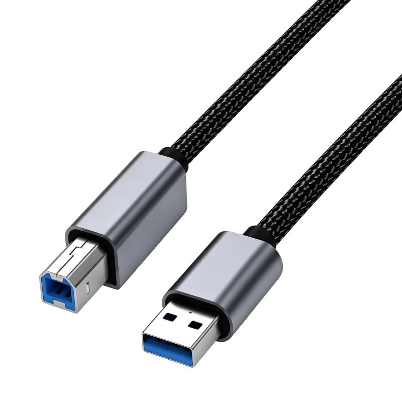 USB プリンターケーブル 5m LpoieJun USB2.0ケーブル タイプAオス - タイプBオス 高耐久性 ナイロン編み 480Mbps高速データ転送 Canon、エプソン、ブラザー などのプリンター Fax 複合機 スキャナーに【...