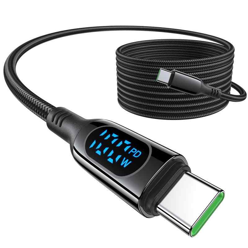 MINSLIS DC01 USB Type C ケーブル 100W/5A PD対応【2m】Type-C to Type-C 急速充電 出力スクリーン表示 ナイロン編み タイプc 充電コード iPhone 17/16 Pro/16 Plus/...