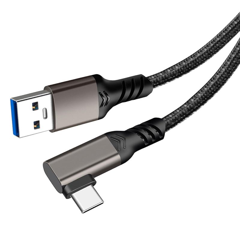 LpoieJun USB-Cケーブル 3m USB-A to Type-C L字 10Gbps PD 60W 超高速充電 タイプc ケーブル3m スマホ/タブレット/ゲーム機対応 ガンカラー🗲 超高速10Gbpsデータ転送 ...