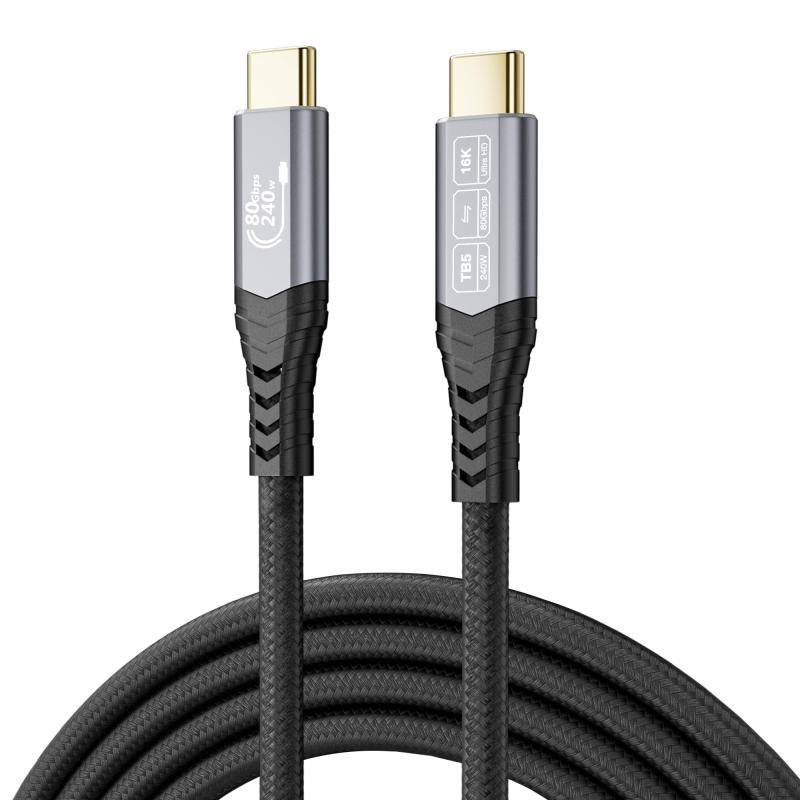 CABLAPTOP 80Gbps USB-Cデータ転送ケーブル 10フィート Thunderbolt 5ケーブル対応、USB4 Gen4対応 Thunderbolt 4、16K@60Hz/デュアル8K@60Hz、240W、 MacBook ...