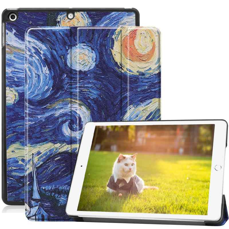 iPad ケース 10.2 第9/8/7世代 (2021/2020/2019年) 通用カバー三つ折り スタンド オートスリープ機能 アイパッド用タブレットケースPU+PC 軽量 傷防止 耐衝撃ipad カバー (星空, iPad 10.2 ...