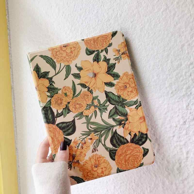 YEEHi 花柄 対応 iPad 第6世代 第5世代 iPad Air Air2 用 ケース フラワー 可愛い レディース アイパッド 9.7インチ用 カバー 大人 お洒落 ブック式 PU レザーケース オートスリープ機能 TPU ソフト ...