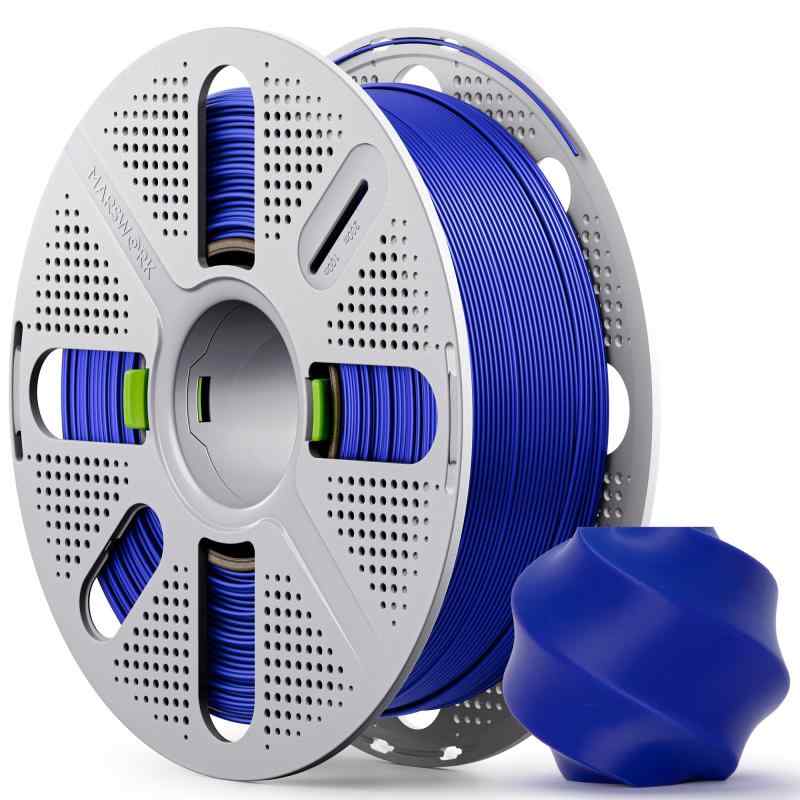 MarsWork PLA Basic 3Dプリンターフィラメント 1.75mm 1kg（2.2lbs） 乾燥済み クイックスワップ 再利用可能スプール採用 純正プロファイル Bambu Lab プリンター 対応 ダークブルー【2本指でクイッ...
