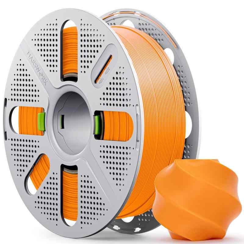 MarsWork PLA Basic 3Dプリンターフィラメント 1.75mm 1kg（2.2lbs） 乾燥済み クイックスワップ 再利用可能スプール採用 純正プロファイル Bambu Lab プリンター 対応 パンプキンオレンジ【2本指で...