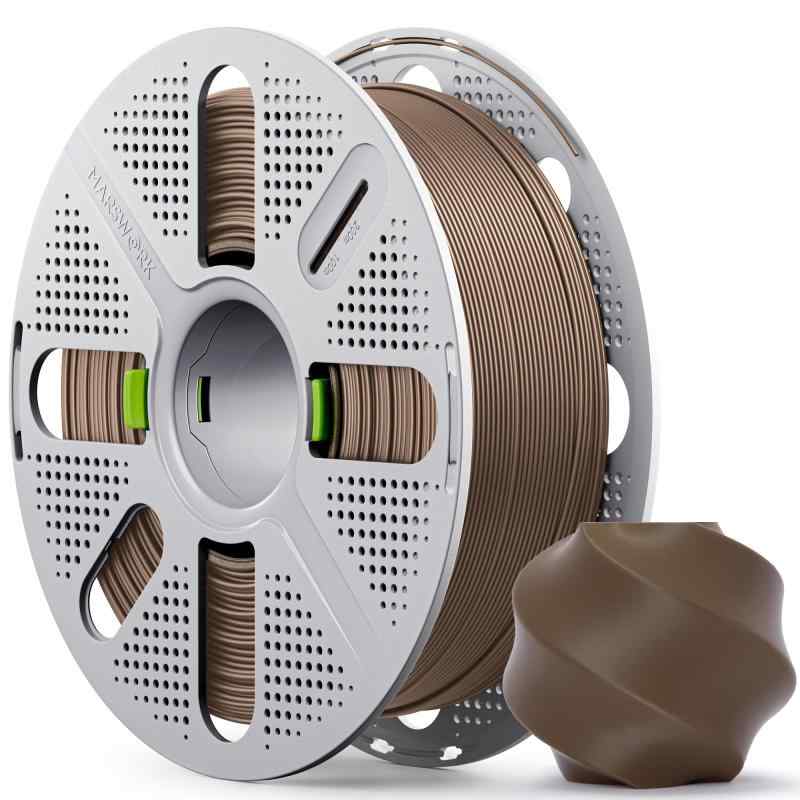 MarsWork PLA Basic 3Dプリンターフィラメント 1.75mm 1kg（2.2lbs） 乾燥済み クイックスワップ 再利用可能スプール採用 純正プロファイル Bambu Lab プリンター 対応 ココアブラウン【2本指でクイ...