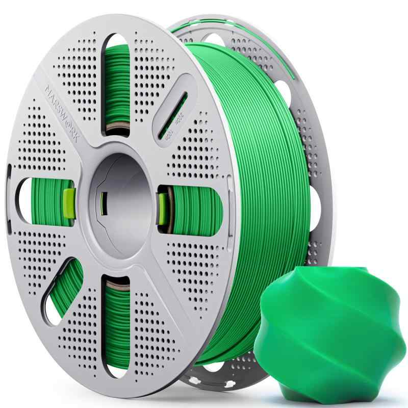 MarsWork PLA Basic 3Dプリンターフィラメント 1.75mm 1kg（2.2lbs） 乾燥済み クイックスワップ 再利用可能スプール採用 純正プロファイル Bambu Lab プリンター 対応 グリーン【2本指でクイック交...