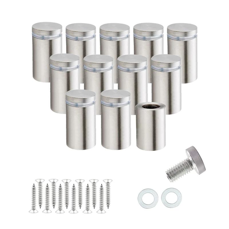 RuoFeng ステンレススチールウォールマウントガラススタンドオフホルダーネジネイル広告釘12個 12x40mmステンレス製スタンドオフネジは、つや消し仕上げた後、ステンレス製の防錆および耐食性ています長さ直径1.6" 0.5&...