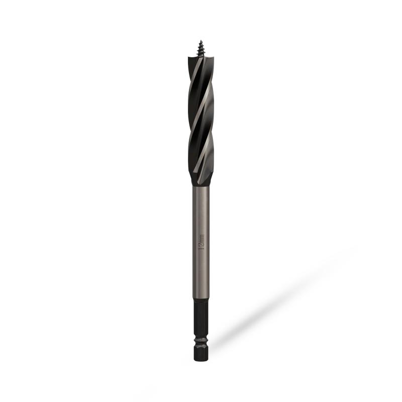CSOOM 木工用ドリルビット・先ネジ木工用ドリルビット 高炭素鋼オーガードリルビット 6.35mm 六角軸 (刃径12mm)[熱処理強化45C鋼で極限の耐久性]: 高炭素鋼（45C）を特殊熱処理したボディは、従来品比30%高い硬度を実現。...