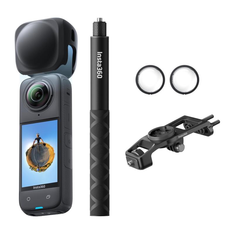 Insta360 X4-8K防水360度カメラ、4K広角動画、見えない自撮り棒効果、着脱式レンズガード、135分の連続撮影可能なバッテリー、AI編集、手ブレ補正、スポーツ／旅行／アウトドア向け - ロードサ没入感のある360度動画 - 8K...