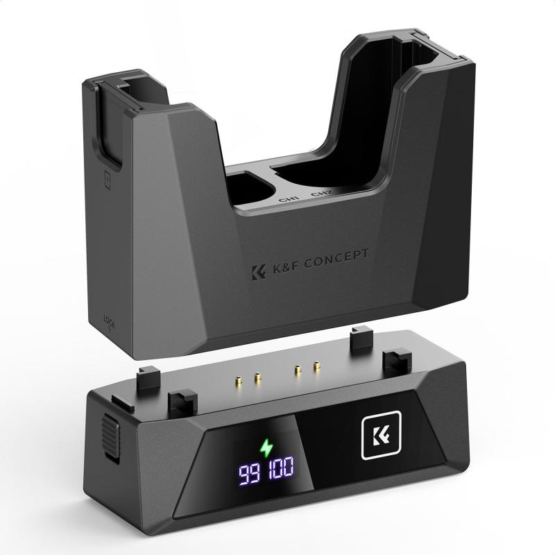 K&amp;F CONCEPT LP-E6 LP-E6NH LP-E6P充電器 バッテリー 急速充電器 18W PD充電 チャージャー 多機能 カメラバッテリー入れ 電池収納 高速充電 LED数字表示 SDカード収納付き Canon対応R7...