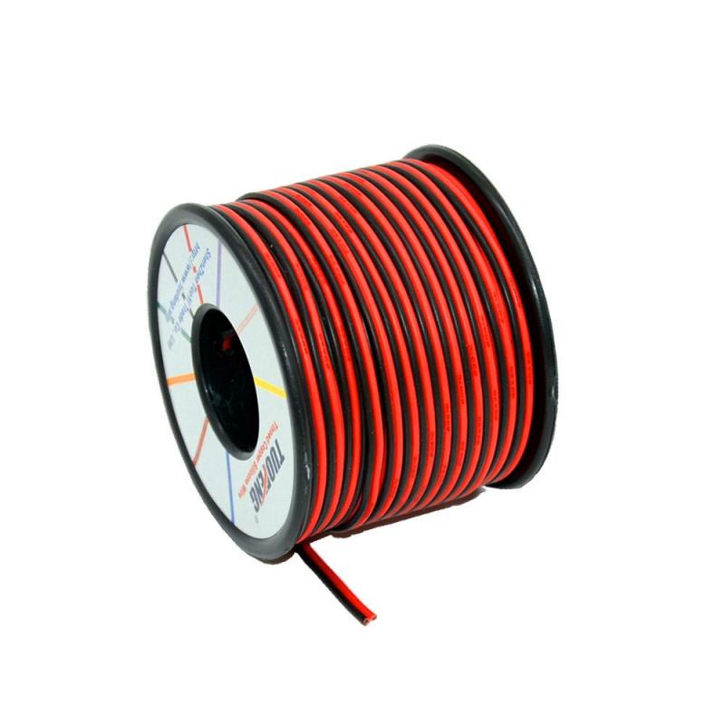 TUOFENG 18 AWG電気ワイヤー[黒色20 m赤色20 m]フレキシブルシリコーンワイヤー2コンダクター平行線線ソフト電子フックアップワイヤー錫メッキ銅線18ゲージのシリコーンワイヤ - 0.08mmの錫めっきされた銅線の超フレキシ...