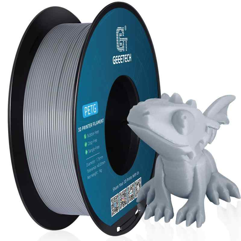 GEEETECH フィラメントPETG 3Dプリンター フィラメント PETG 造形材料 寸法精度+/- 0.02 mm 正味量1KG 樹脂材料 1.75mm径 (灰/グレー)【丈夫で耐久性に優れています】1.75mm の PETG フィラ...